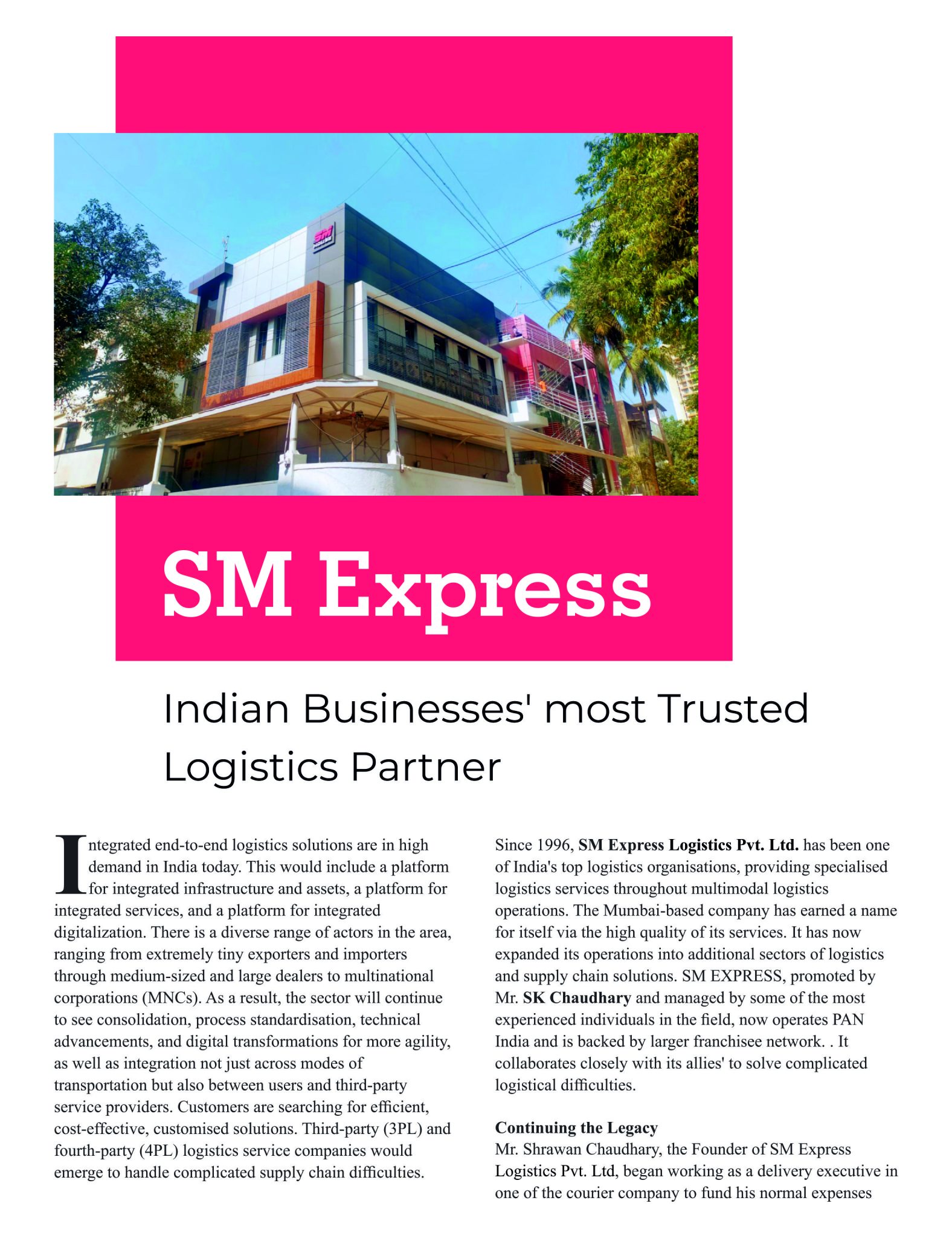 The Business Fame – SM EXPRESS LOGISTICS PVT. LTD.